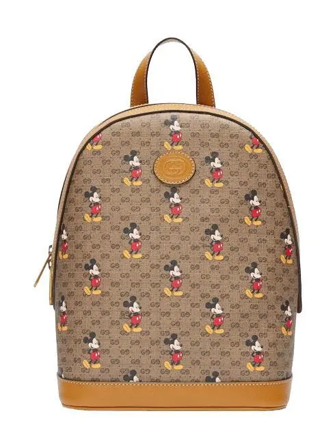 Gucci X Disney Mini Backpack Gg Supreme Mickey Mouse - Beige
