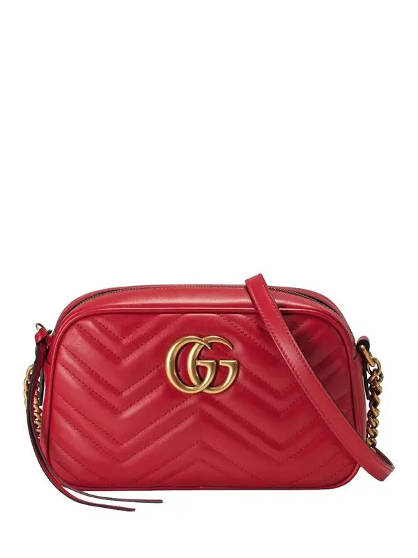 Gucci Gg Marmont Camera Bag - Hibiscus Red