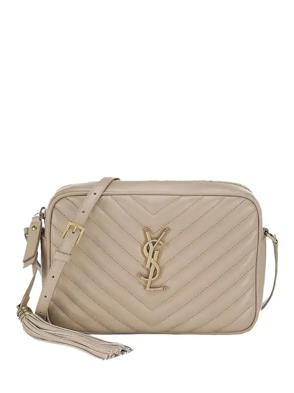 Saint Laurent Lou Crossbody Bag Small Monogram - Beige