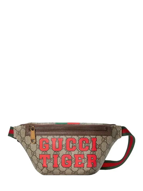 Gucci Tiger Gg Belt Bag - Beige/ebony