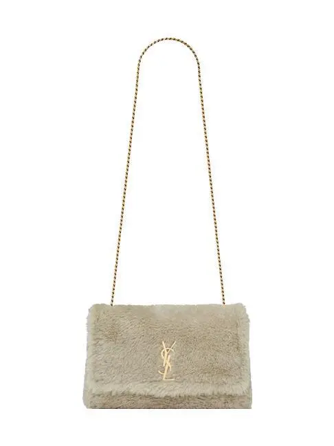 Saint Laurent Kate Supple/reversible Suede Chain Bag Medium - Clay