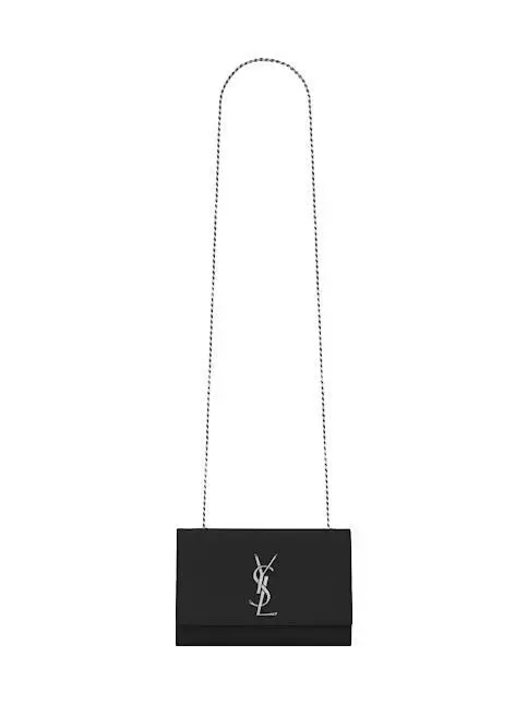 Saint Laurent Kate Chain Bag Small Grain De Poudre Embossed - Black
