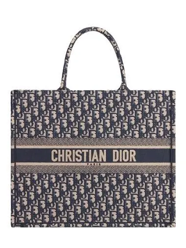 Dior Book Tote Oblique - Navy Blue