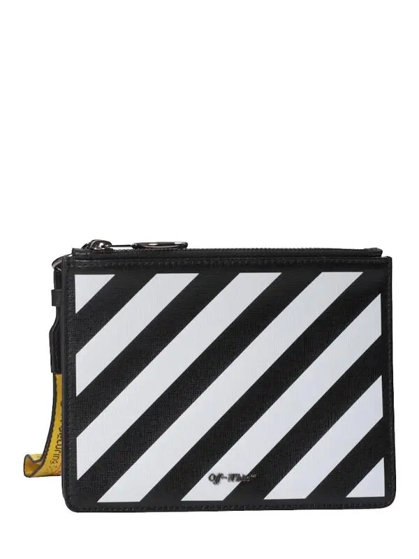 Off-White Double Pouch Diag - Black White Yellow