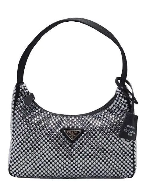 Prada Re-edition 2000 Mini Bag - Black/crystal