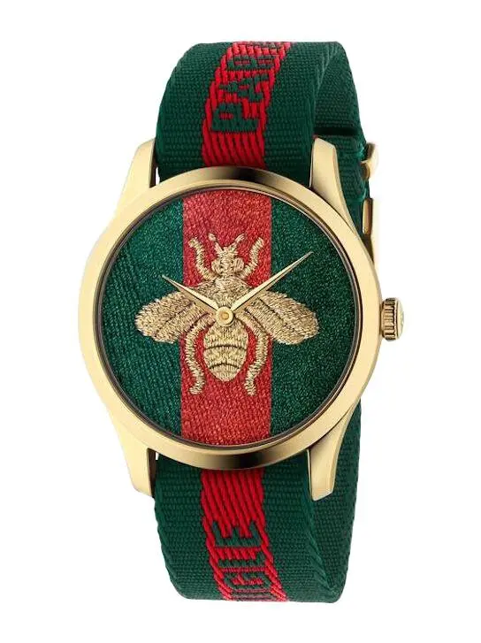 Gucci Le Marche Des Merveilles Strap Watch - Yellow Gold