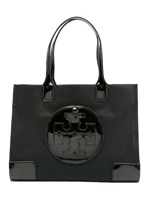Tory Burch Ella Patent Small Tote - Black