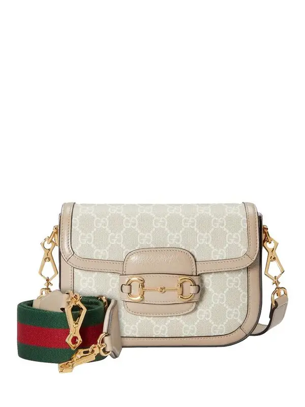 Gucci Horsebit 1955 Gg Mini Bag - Beige/white
