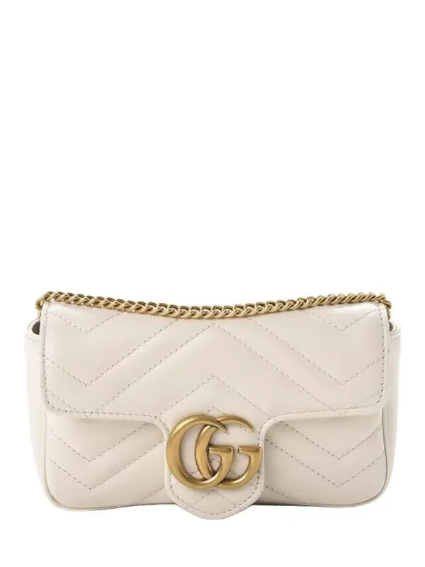 Gucci Gg Marmont Matelasse Super Mini Bag - White