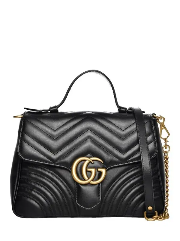 Gucci Gg Marmont Small Top Handle Bag - Black