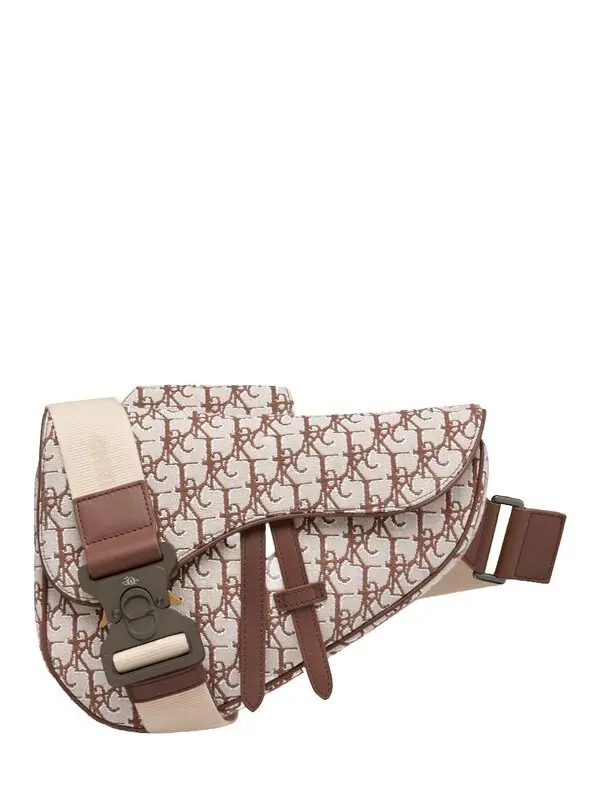 Dior X Cactus Jack Oblique Jacquard Saddle Bag - Coffee Brown