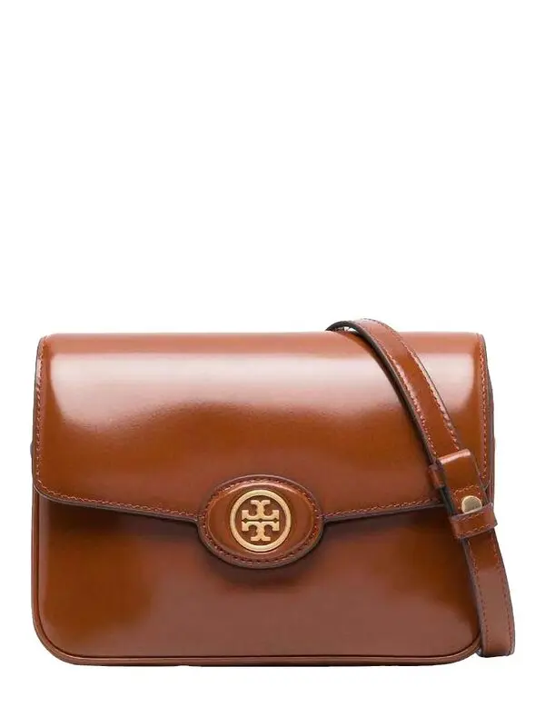 Tory Burch Robinson Spazzolato Shoulder Bag - Dark Sienna