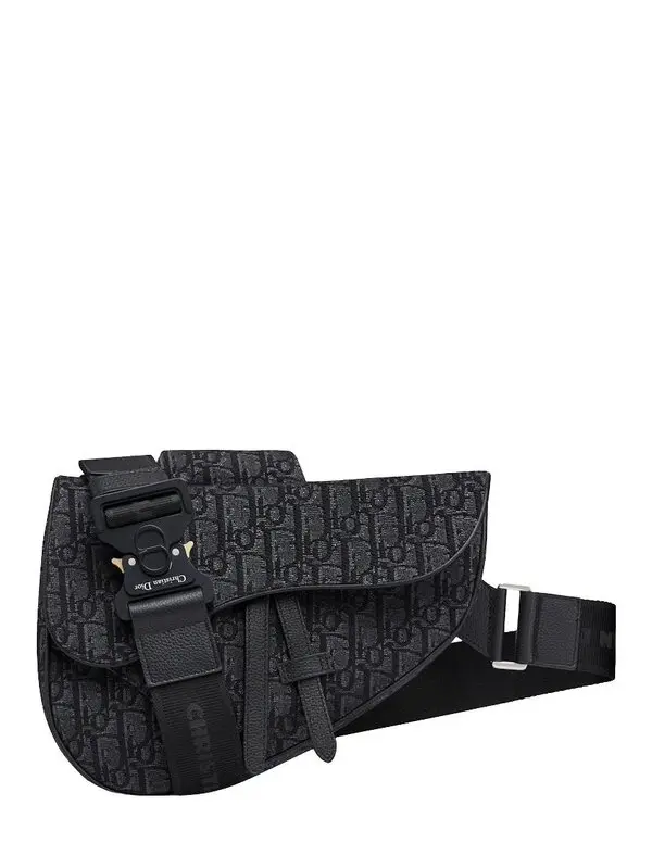 Dior Saddle Bag Oblique Jacquard - Black