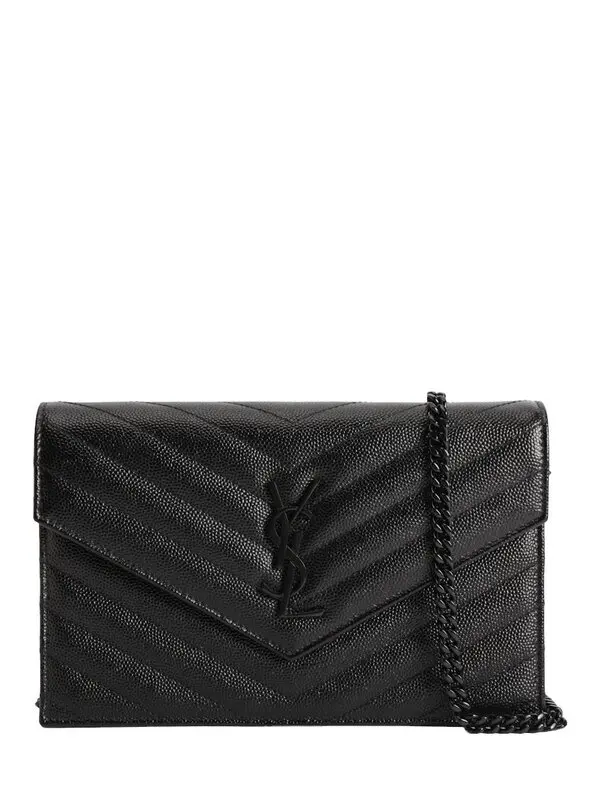 Saint Laurent Envelope Chain Wallet - Black