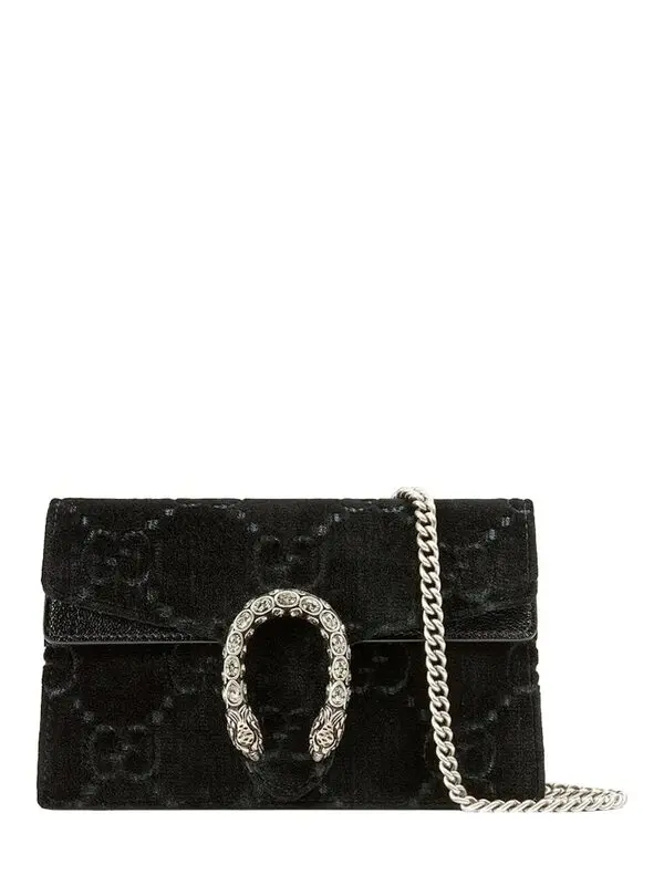 Gucci Dionysus Gg Velvet Super Mini - Black