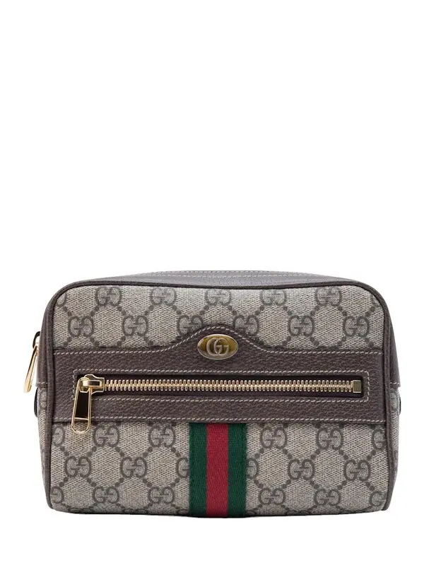Gucci Ophidia Monogram Gg Supreme Small Belt Bag - Brown