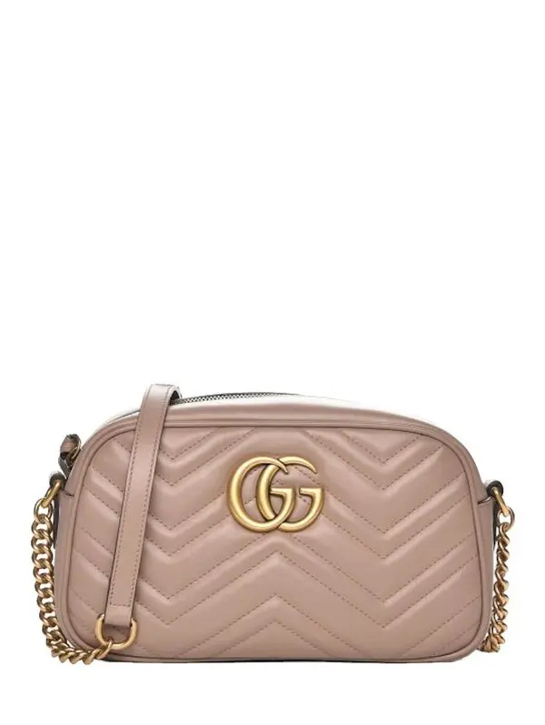 Gucci Gg Marmont Camera Bag Matelasse Small - Dusty Pink