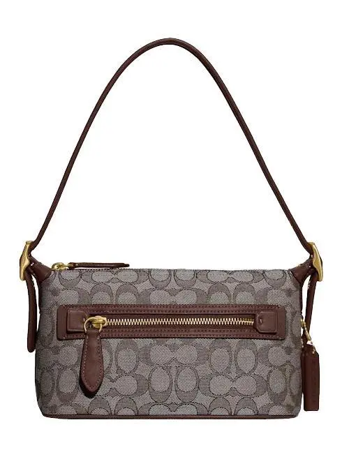 COACH Demi Bag In Signature Jacquard - Brass/oak Maple