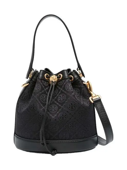 Tory Burch T Monogram Bucket Bag - Black