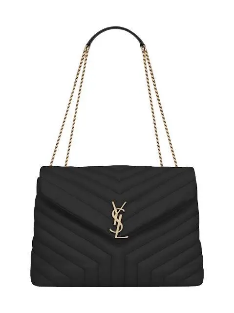 Saint Laurent Loulou Medium Matelasse Y Leather Bag - Black