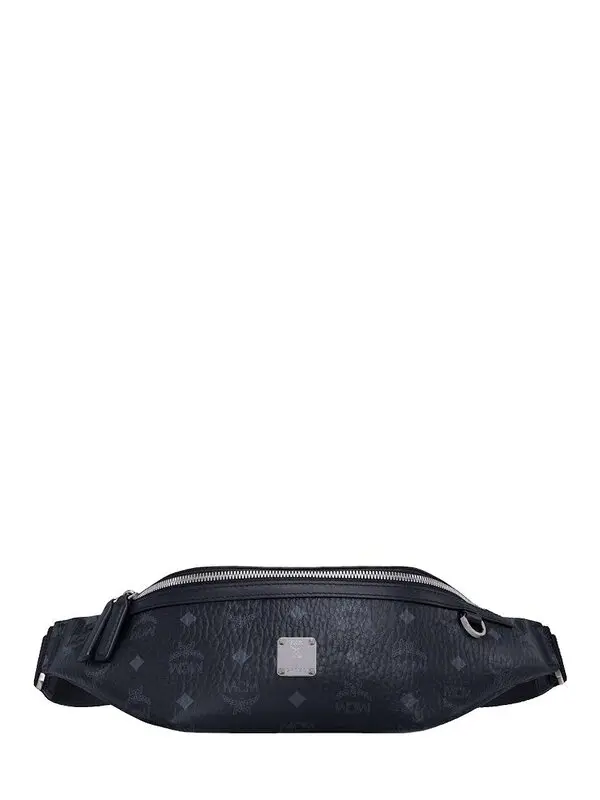 Mcm Slim Fursten Belt Bag Medium Visetos - Black