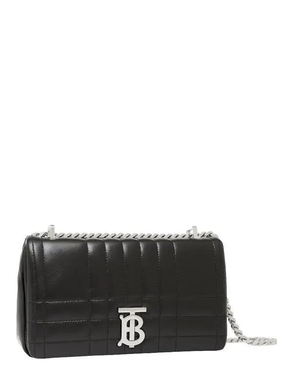 Burberry Small Quilted Leather Lola Bag - Black/silver/tone
