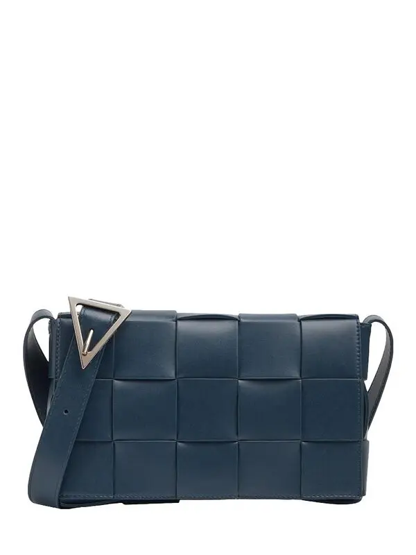 Bottega Veneta Cassette Intreccio Crossbody Bag - Deep Blue/pale Blue