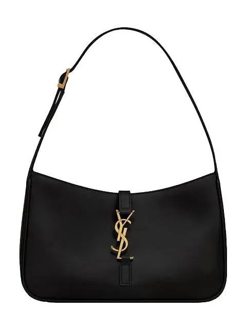 Saint Laurent Le 5 A 7 Hobo Bag In Smooth Leather - Noir