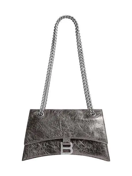 Balenciaga Crush Small Chain Bag Metallized - Dark Grey