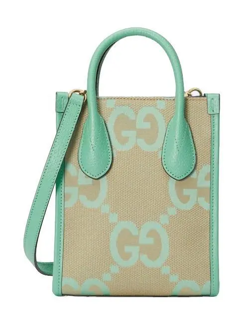 Gucci Jumbo Gg Mini Tote - Beige/mint