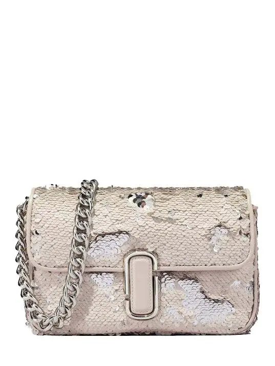 Marc Jacobs The Sequin J Marc Shoulder Bag - Cream/silver