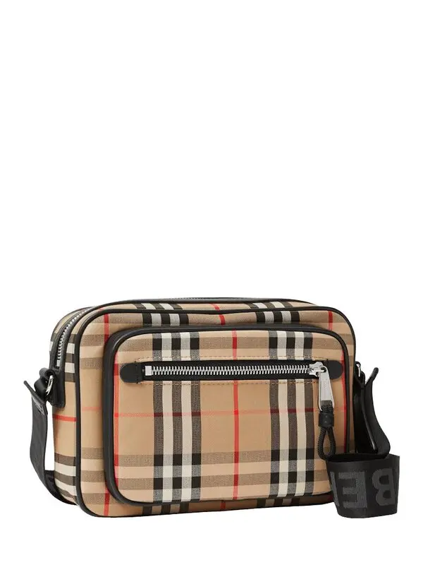 Burberry Vintage Check And Leather Crossbody Bag - Archive Beige