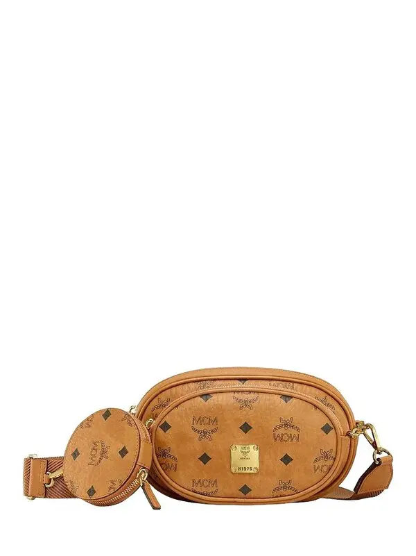 Mcm Essential Function Crossbody Small Visetos - Cognac