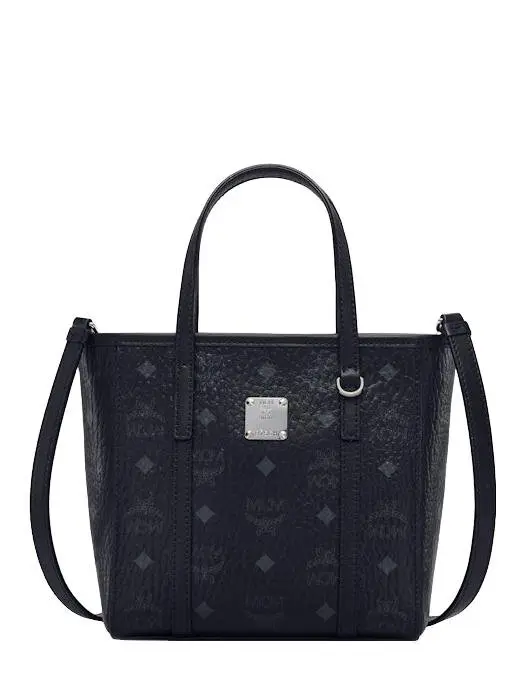 Mcm Toni Shopper Mini Visetos - Black