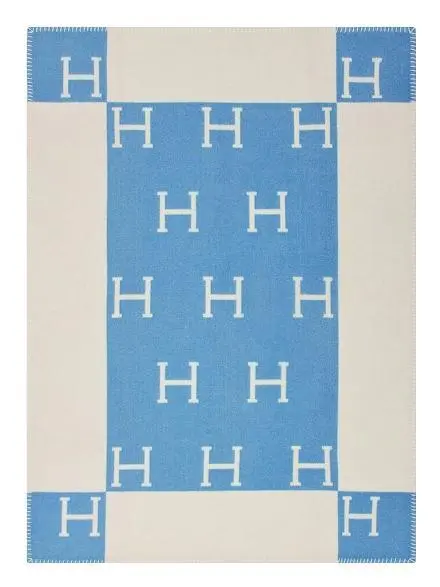 Hermès Avalon Baby Blanket - Bleu Genievre/blanc