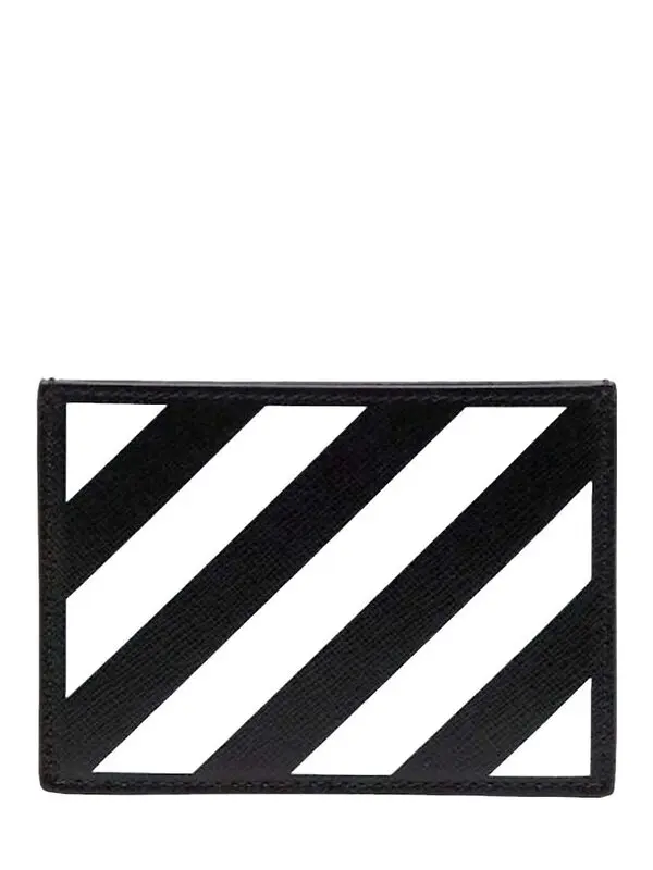 Off-White Diag Saf Binder Card Holder - Black/white