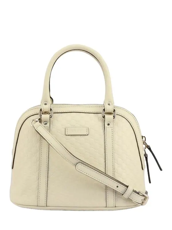 Gucci Gg Dome Micro Guccissima Shoulder Bag - White