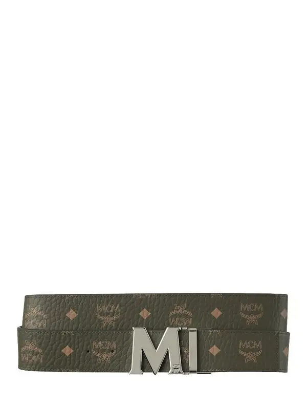 Mcm Claus Adjustable Leather Belt - Sea Turtle