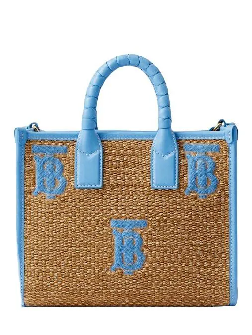Burberry Mini Freya Tote - Natural/cool Cornflower Blue