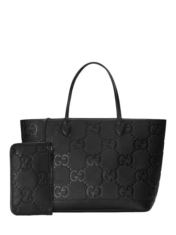 Gucci Jumbo Gg Large Tote - Black