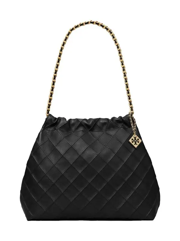 Tory Burch Logo Hobo Bag - Black
