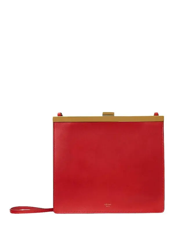 Celine Clasp Shoulder Bag Mini - Scarelet Red