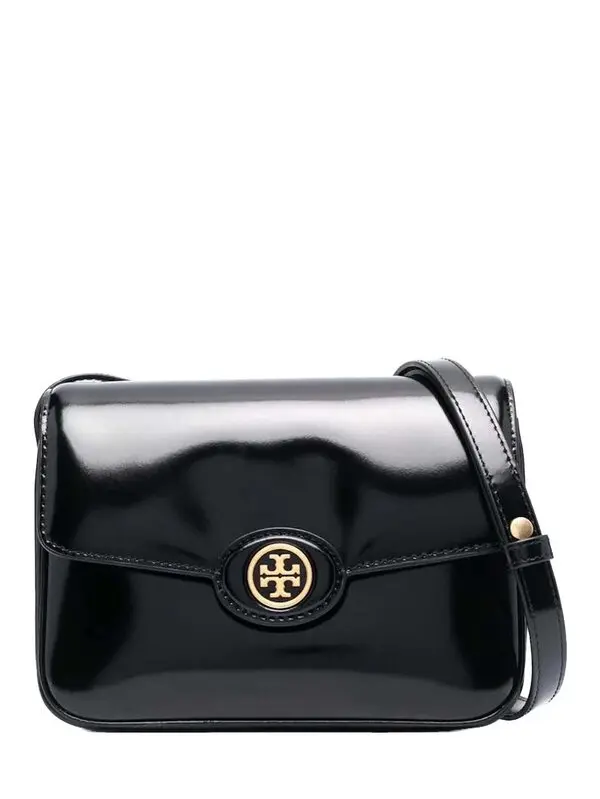 Tory Burch Robinson Spazzolato Shoulder Bag - Black