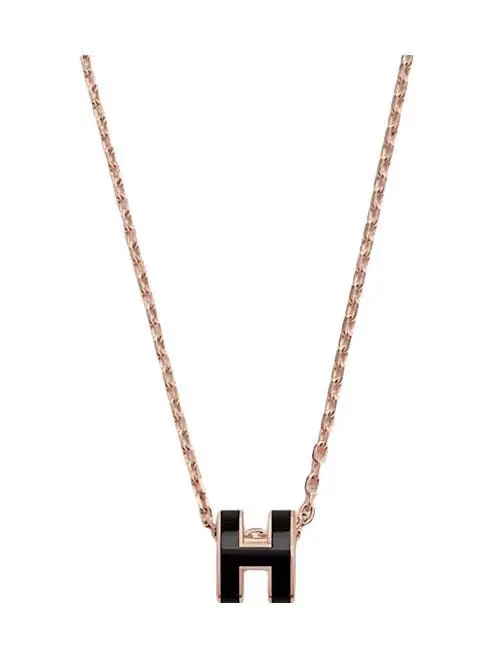 Hermès Pendant Mini Pop H - Black/rose Gold