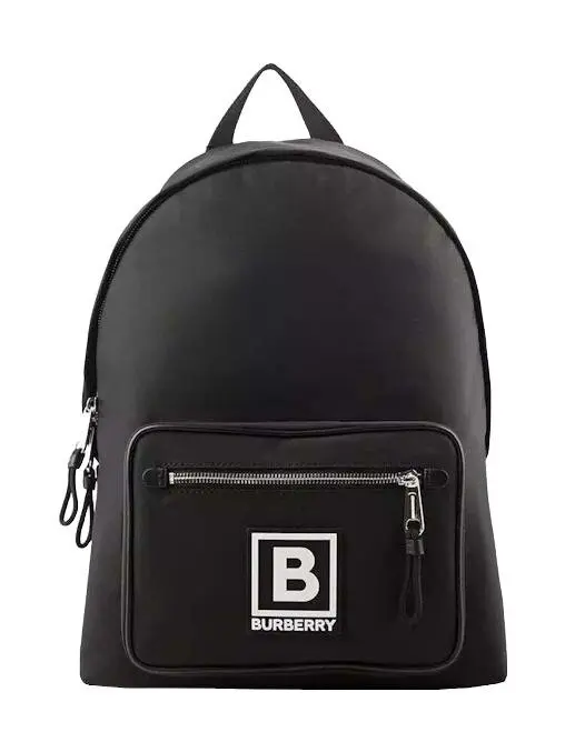 Burberry Abbeydale B Logo Backpack - Black/white