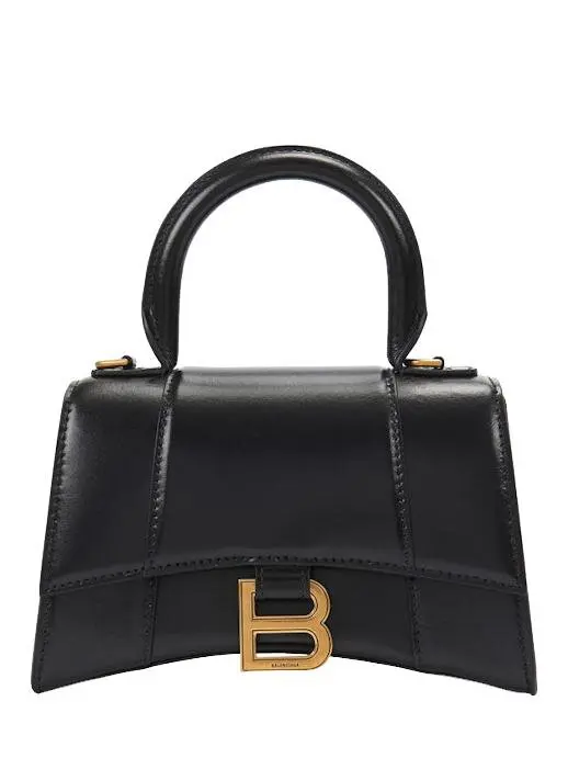 Balenciaga Hourglass Top Handle Xs - Black
