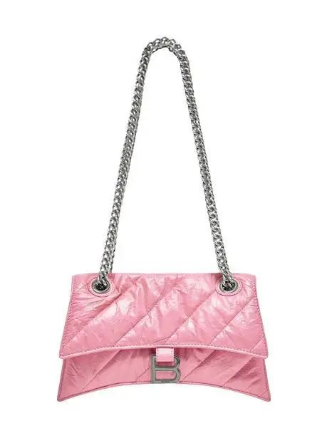 Balenciaga Crush Chain Bag Small Quilted - Pink