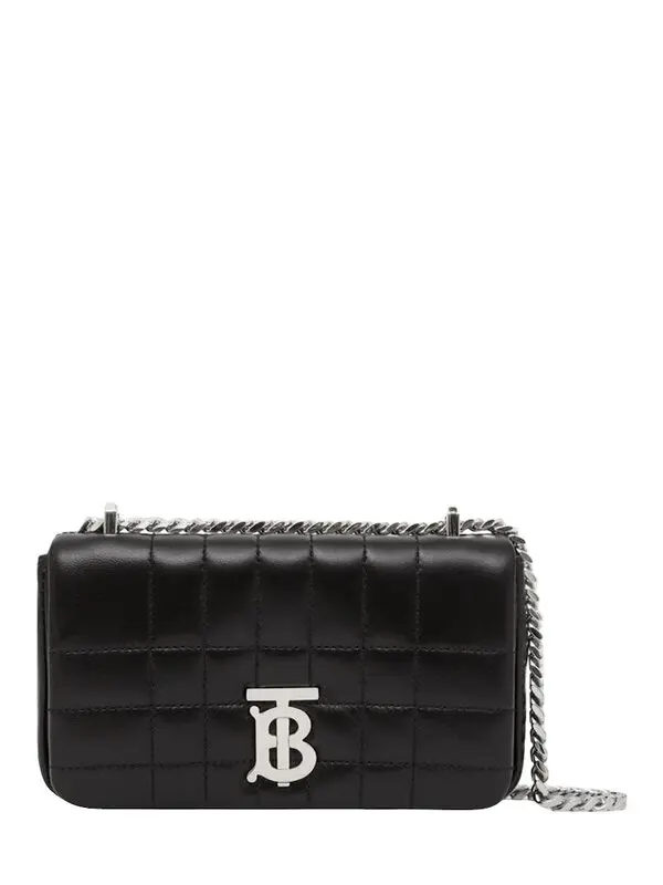 Burberry Quilted Leather Mini Lola Crossbody Bag - Black/silver/tone