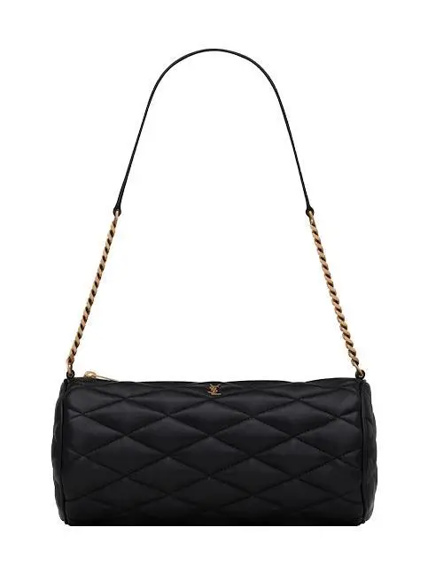 Saint Laurent Sade Tube Bag In Quilted Lambskin - Noir