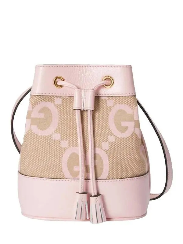 Gucci Ophidia Jumbo Gg Mini Bucket Bag - Camel/light Pink